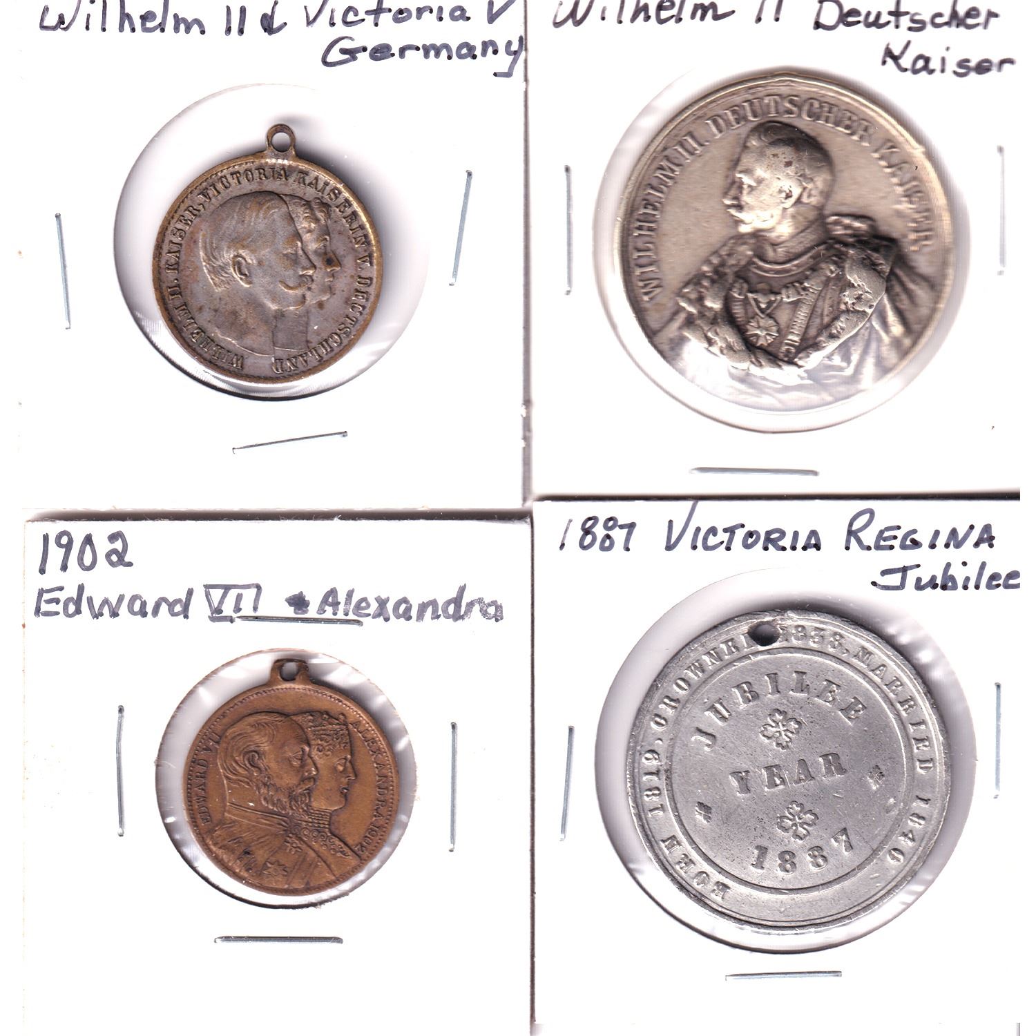 Lot of 4x European Leaders Tokens. Includes 2x Wilhelm II Kaiser of ...