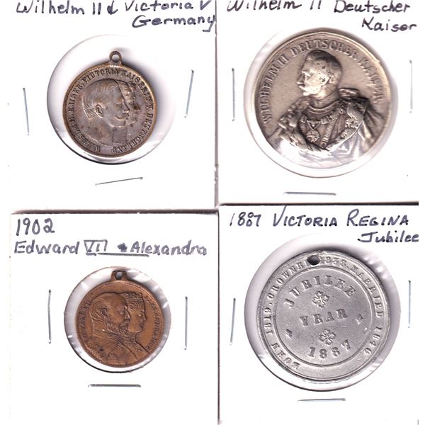 Lot of 4x European Leaders Tokens. Includes 2x Wilhelm II Kaiser of ...