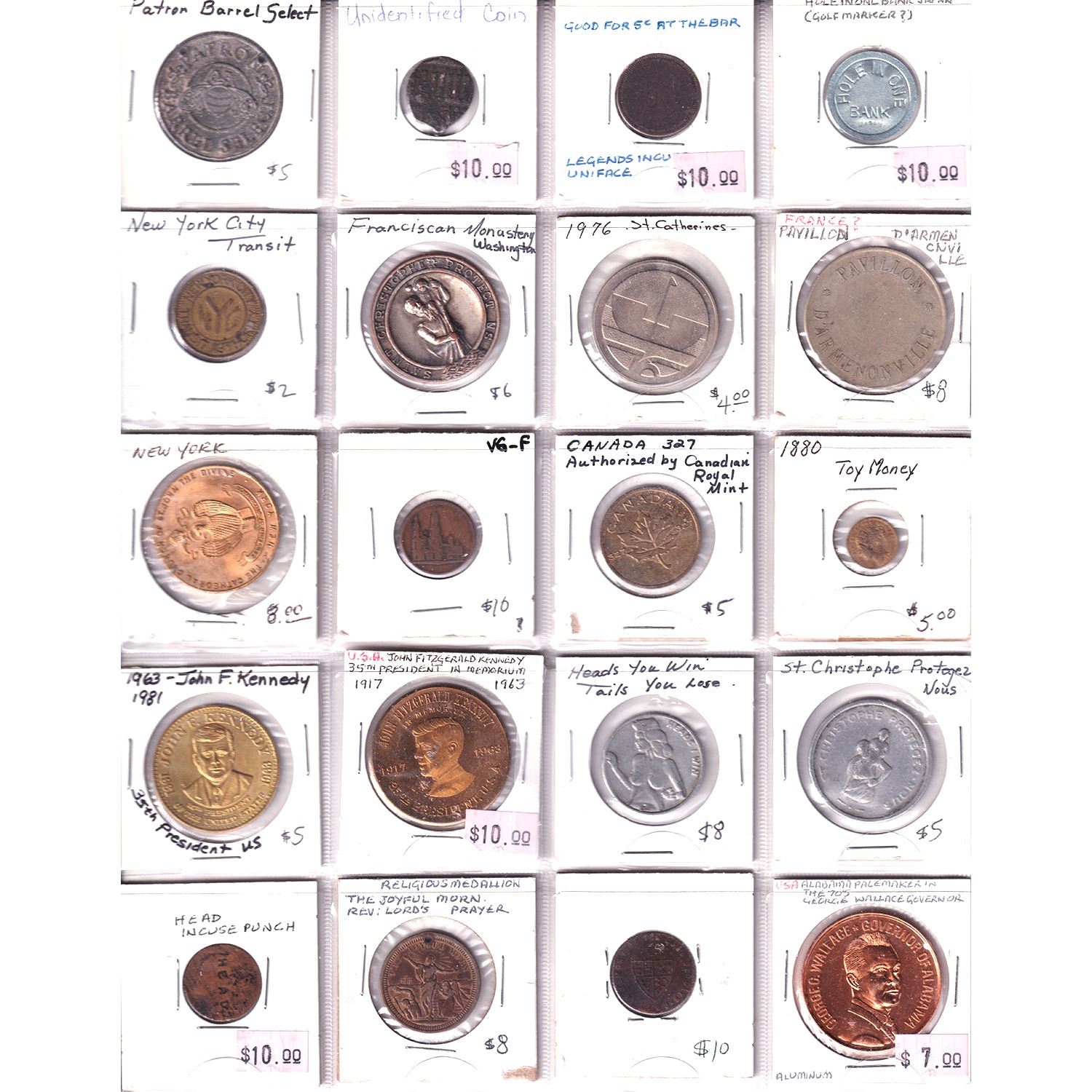 Lot of 40x Assorted Coins, Tokens & Memorabilia. 40pcs.