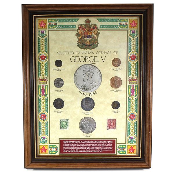 *Selected Canadian Coinage of King George V 8-coin Set with 2 Stamps in ...