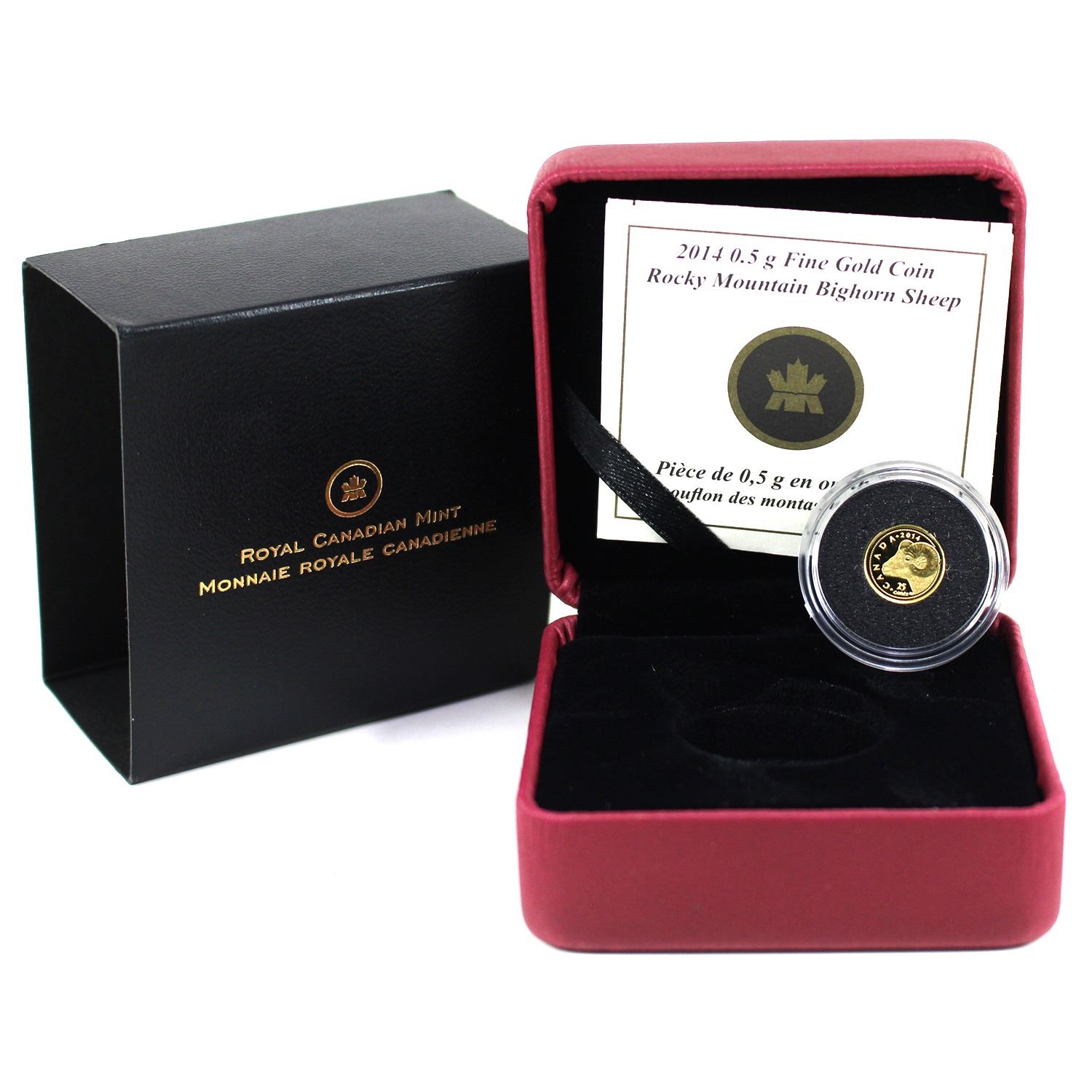 2014 Canada 25-cent Rocky Mountain Bighorn Sheep 0.5g Fine Gold Coin ...
