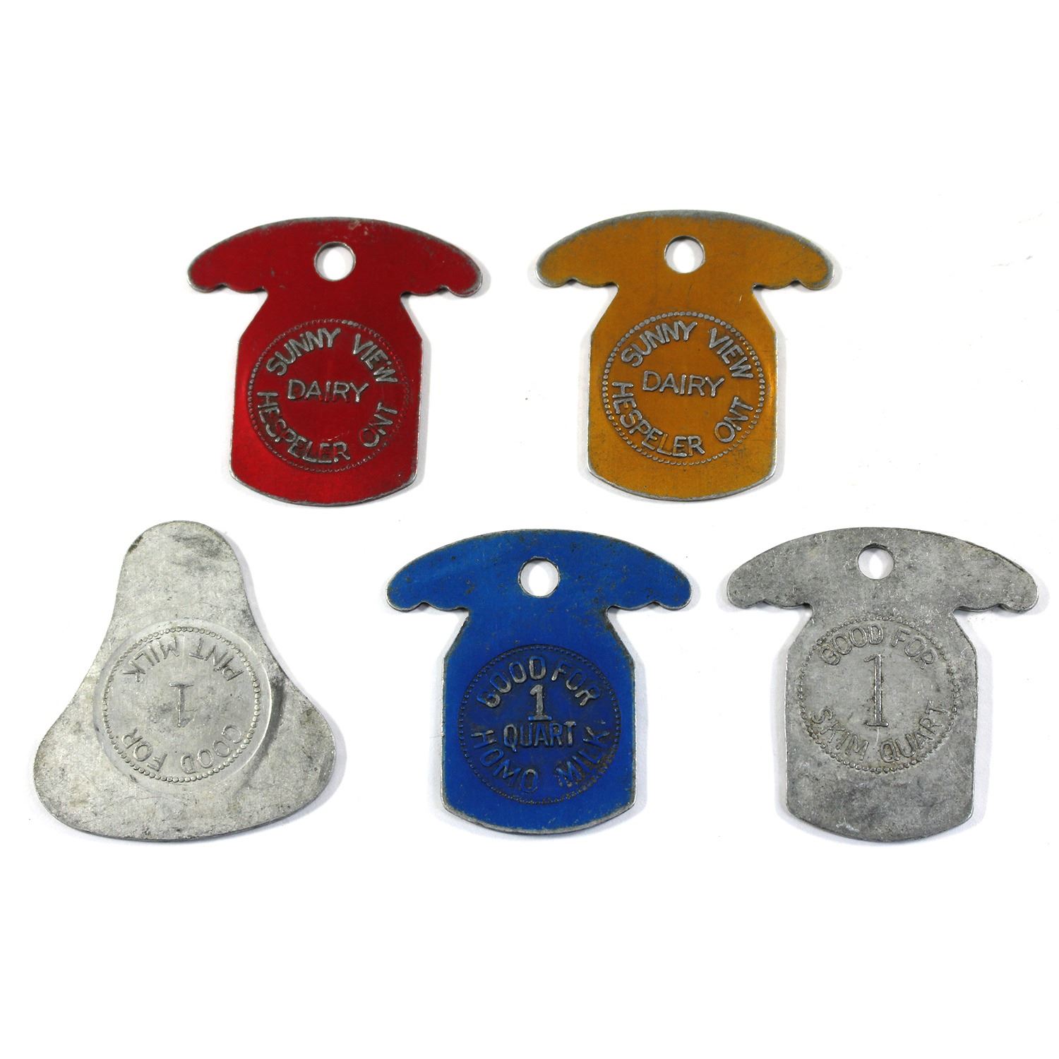 5x Canada, Hespler ON - Sunny View Dairy Milk Tokens. 5pcs.