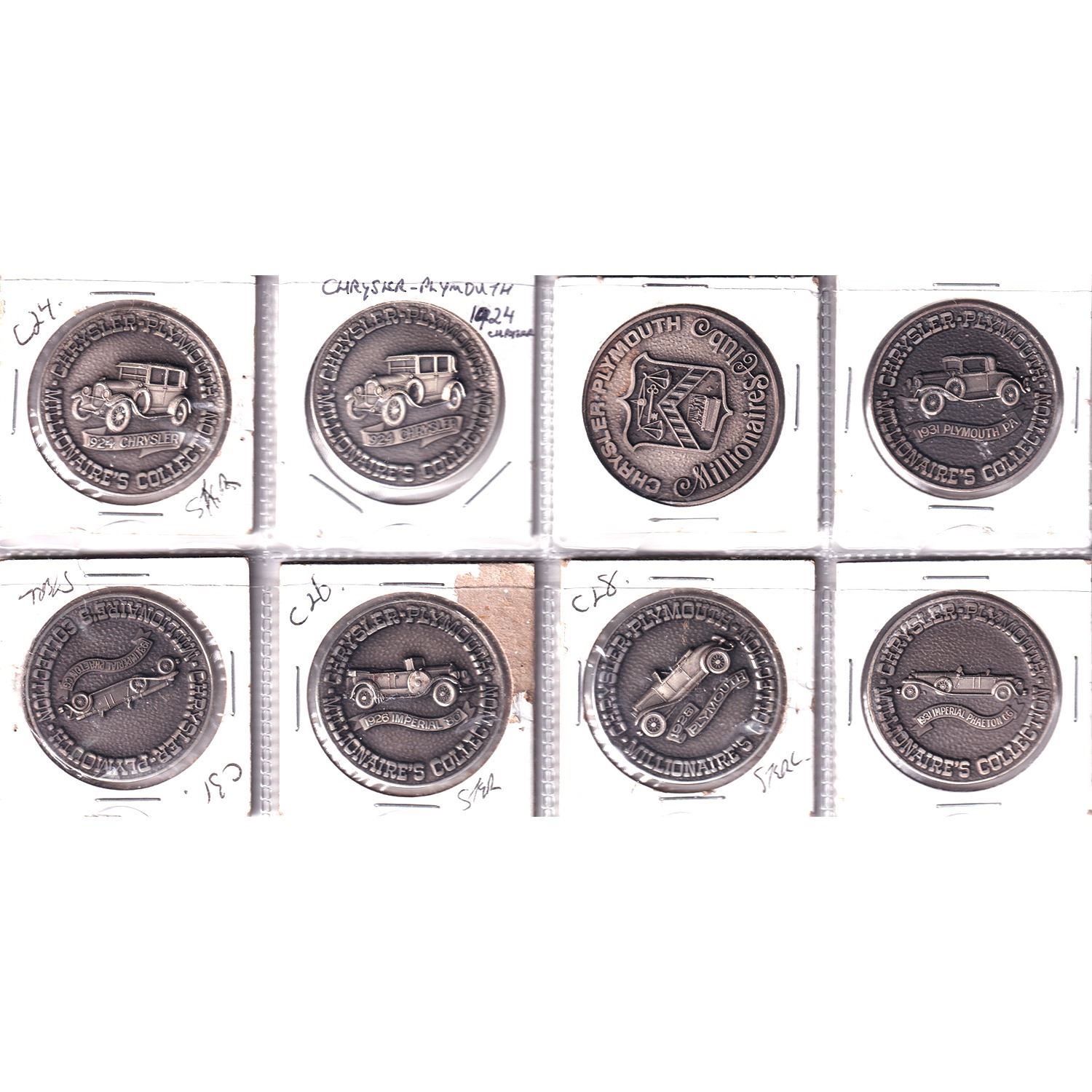Lot of 8x Chrysler Plymouth Millionaire's Club Car Medallions. Includes ...