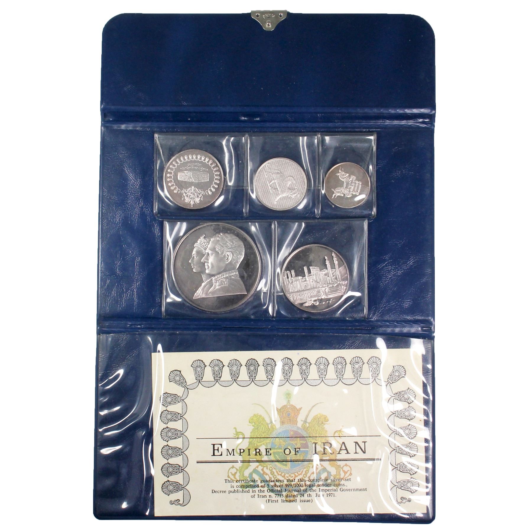 Iran 1971 2500th Anniversary of Persian Empire 5-coin .999 Silver Proof ...