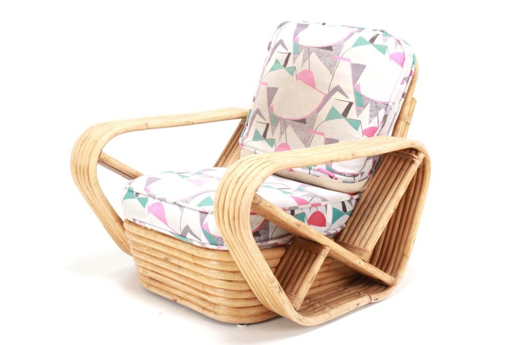 Original Paul Frankel Pretzel Rattan Armrests 1960