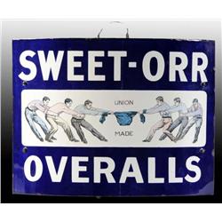 Porcelain Sweet-Orr Overalls Advertising Sign.