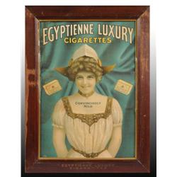 Cardboard Egyptienne Luxury Cigarette Sign.