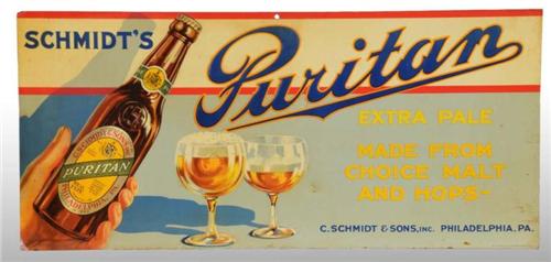 Embossed Tin Puritan Pale Ale Sign.