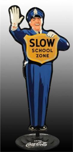 Tin Coca-Cola Die-Cut Policeman Sign.