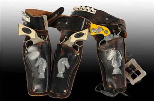 Lot of 2: Paladin Toy Cap Gun & Holster Sets.