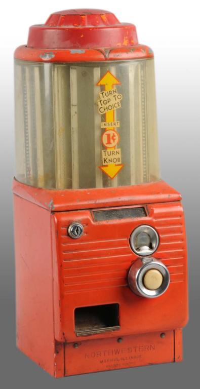 Northwestern 1-Cent Gum Ball Dispenser.
