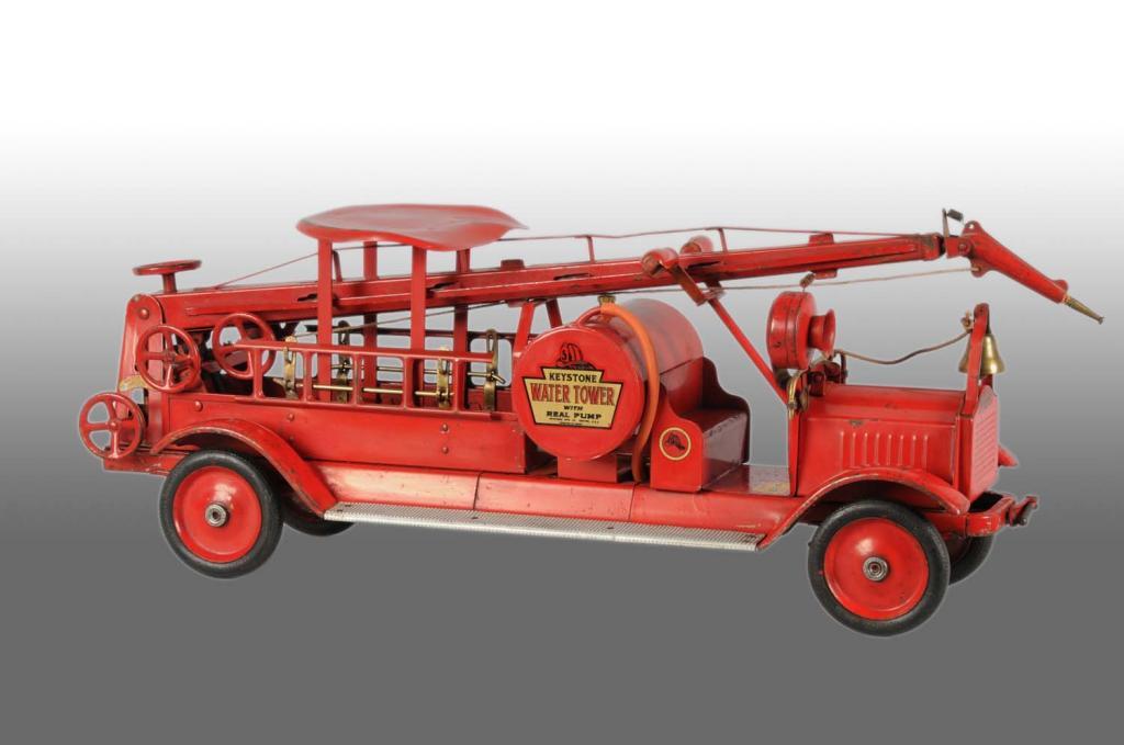 Pressed Steel Keystone Water Tower Fire Truck Toy.