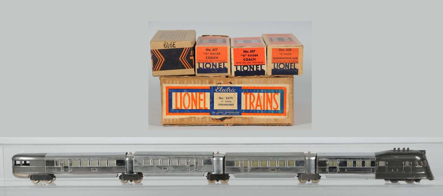 Lionel No. 267E O-Gauge Streamline Passenger Set.
