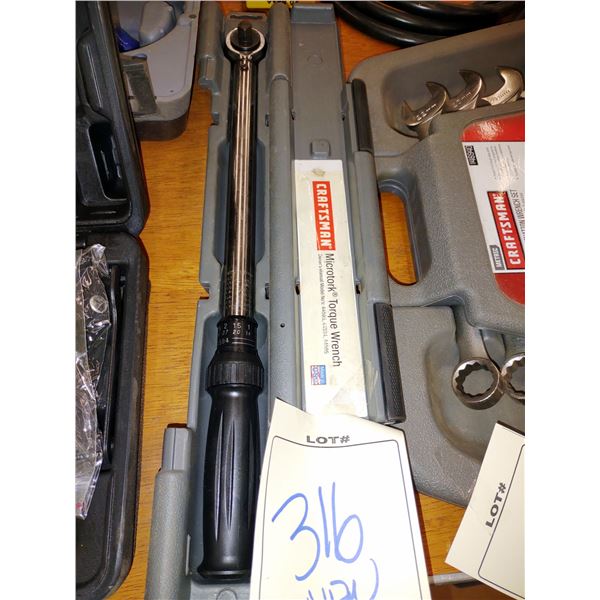 NEW CRAFTSMAN MICROTORK 1/4 IN. DRIVE TORQUE WRENCH w/CARRYING CASE