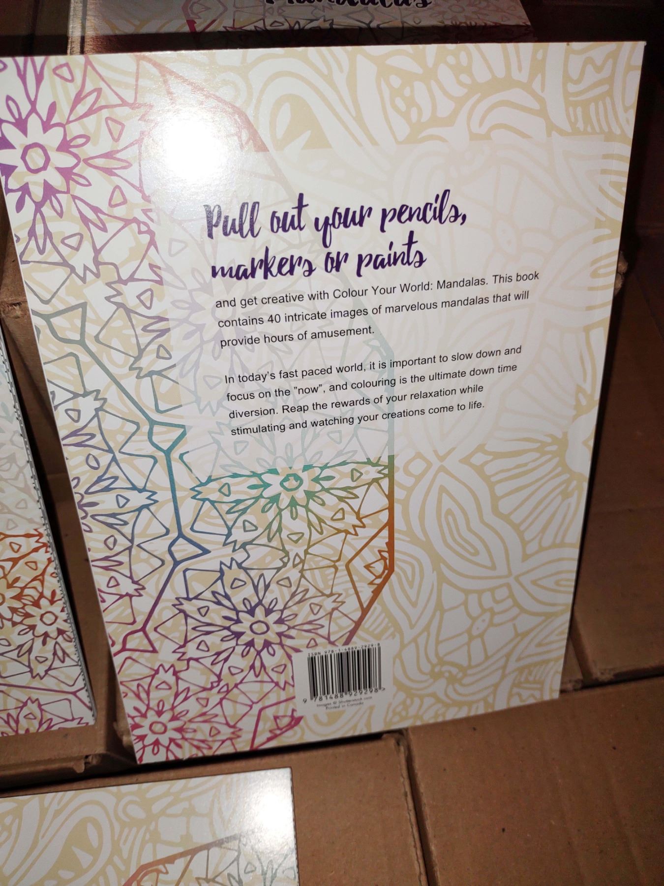 COLOR YOUR WORLD MANDALA ART BOOK, 8.5" X 11", APPROX. 50 PAGES ...