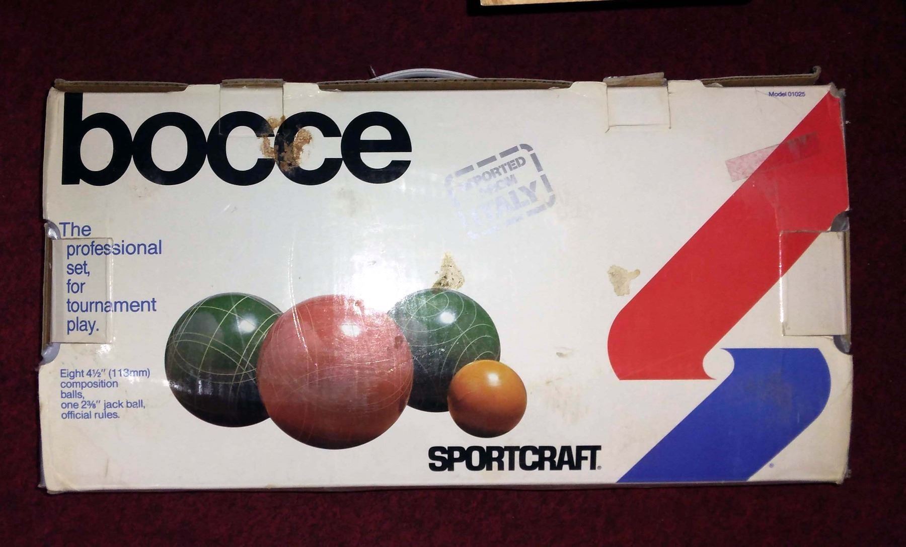 SPORTCRAFT PRO BOCCE BALL SET IN ORIGINAL BOX, IMPORTED FROM ITALY