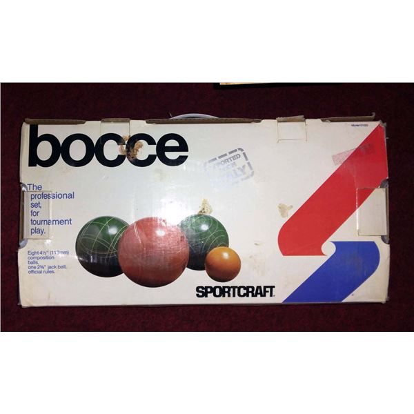SPORTCRAFT PRO BOCCE BALL SET IN ORIGINAL BOX, IMPORTED FROM ITALY