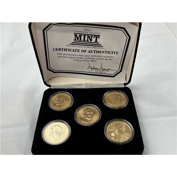 First Commemorative Mint - Washington, Madison, Jefferson, Adams, Liberty
