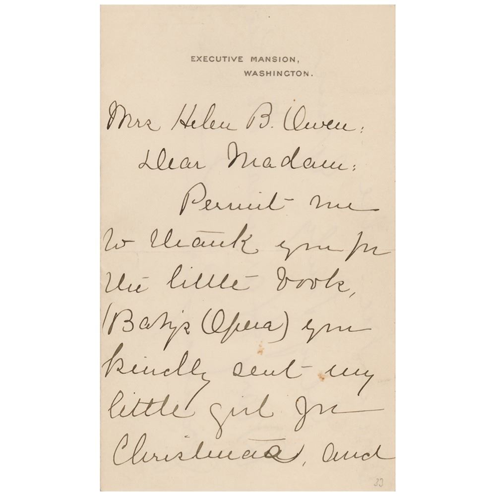 Mary Harrison McKee Autograph Letter Signed