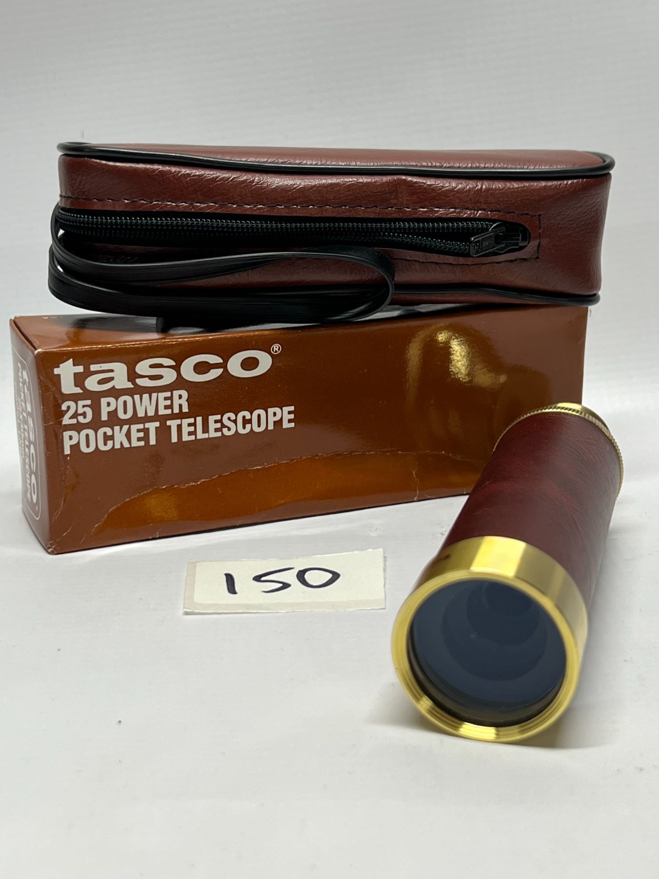 Tasco 25 Power Pocket Telescope 25x30mm w/Box & carry case Japan 5.25"