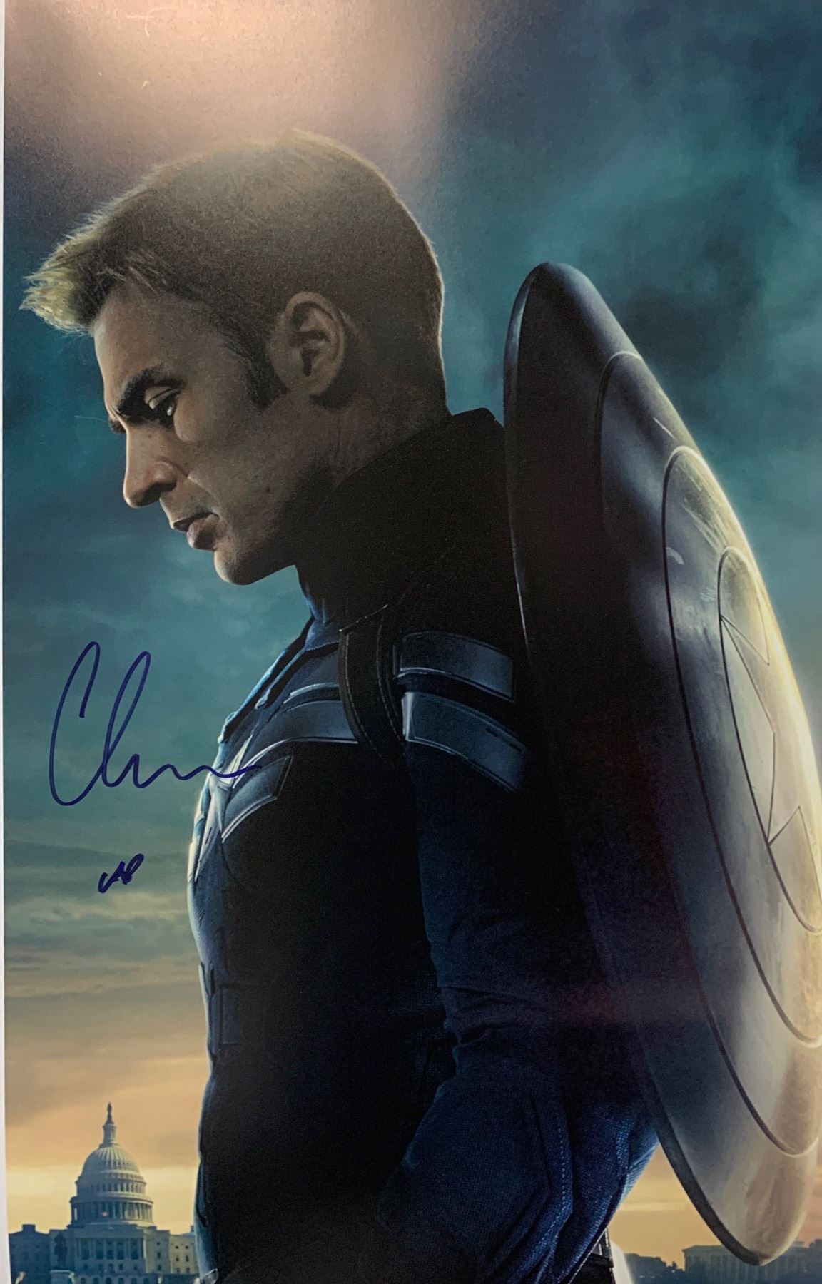 Autograph Captain America Chris Evans Poster