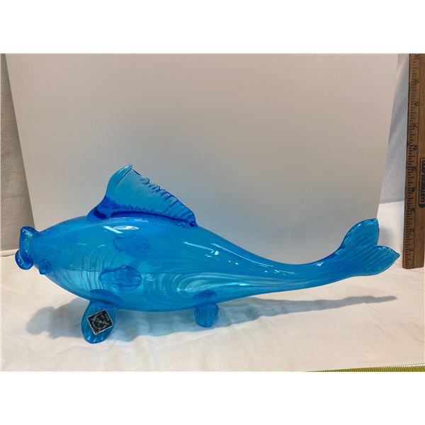Hand made blue glass fish