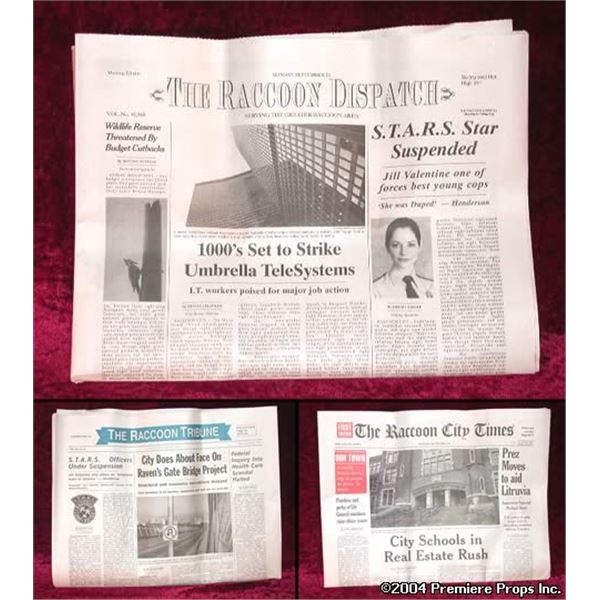 Resident Evil Apocalypse Newspaper Movie Props