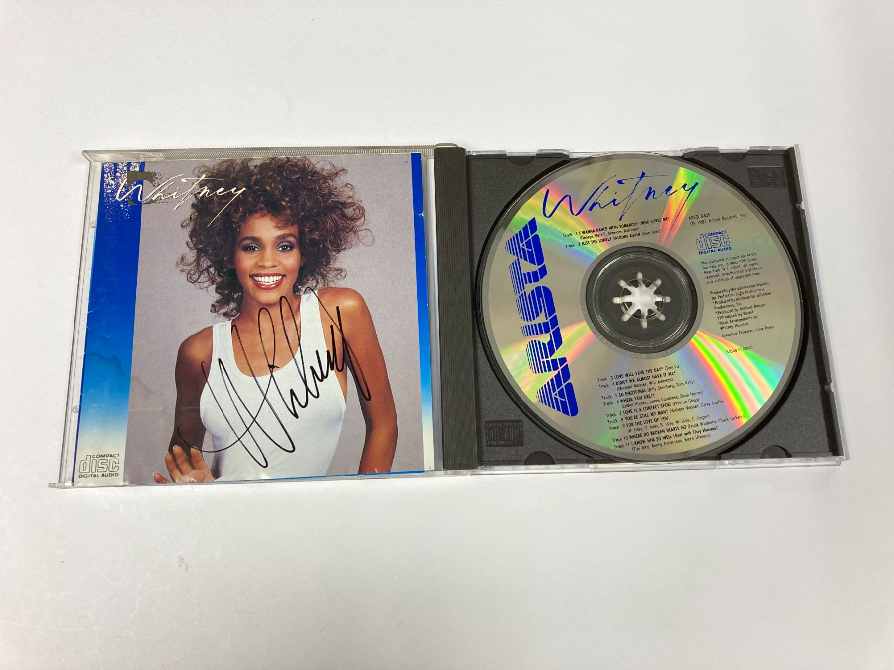 Autograph Signed Whitney Houston Whitney CD