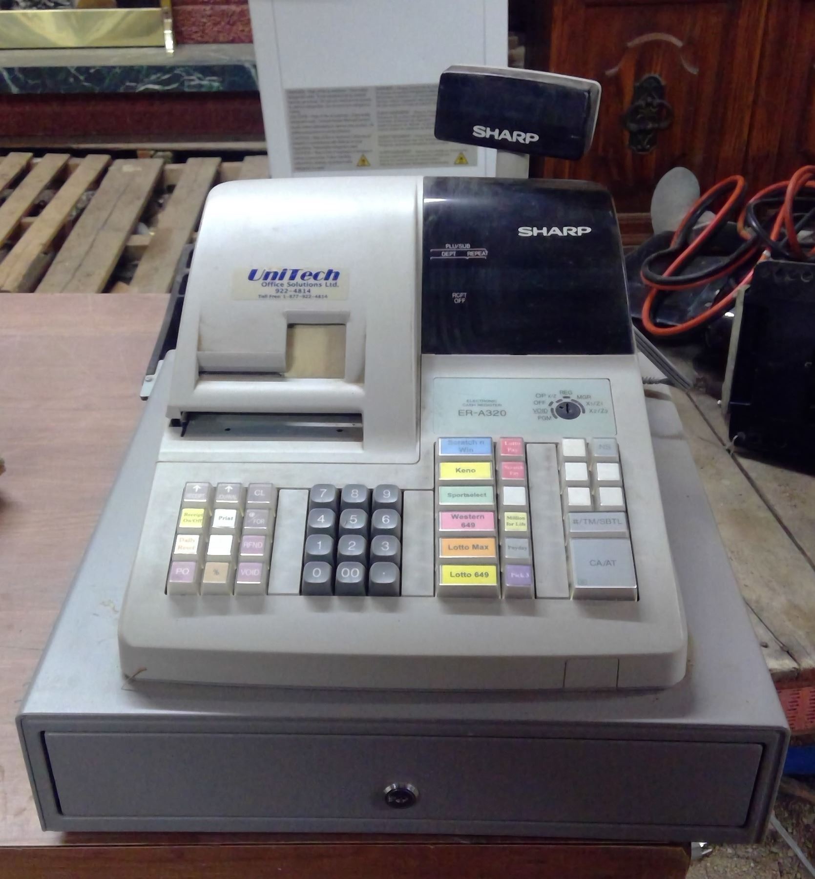 Sharp cash register model ER-A320 c/w drawer no key untested - Schmalz ...