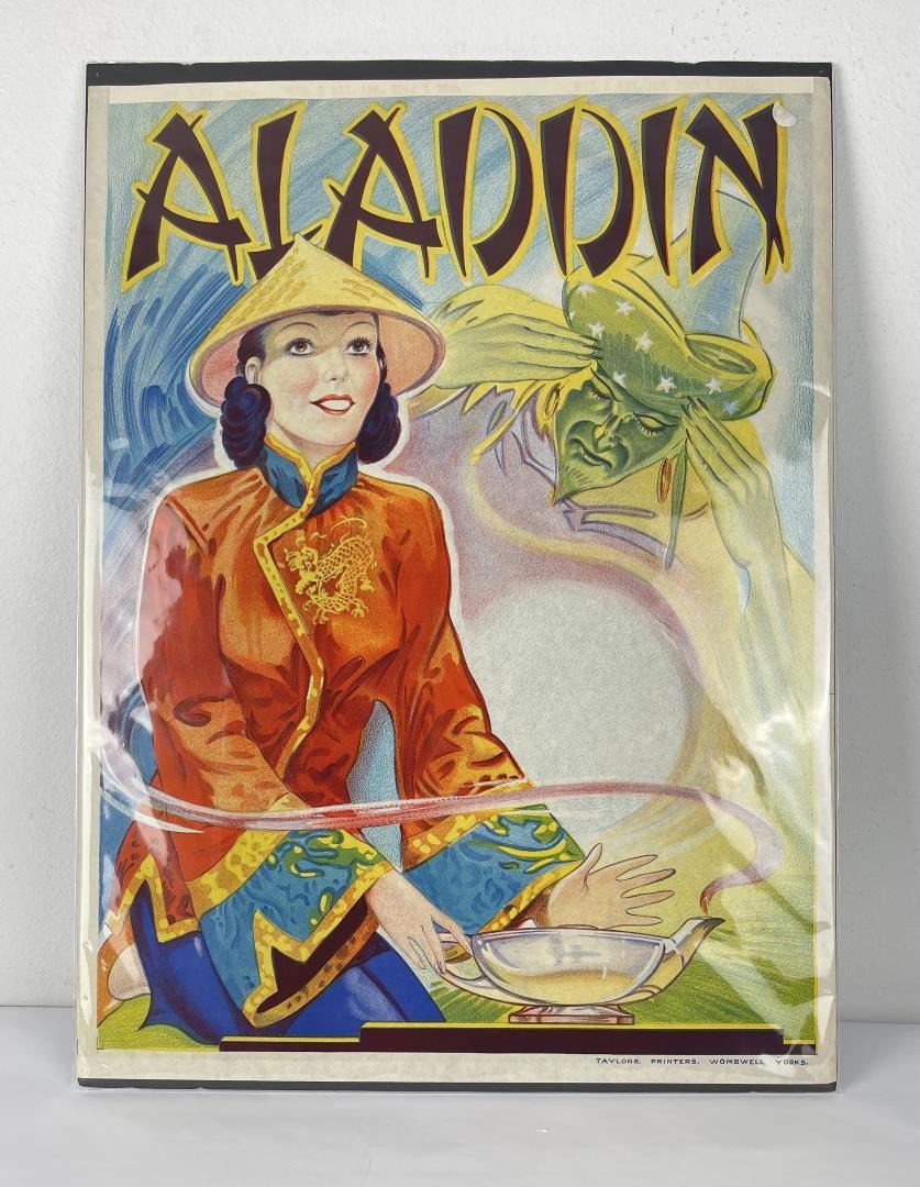 Antique Aladdin Play Poster Color Lithograph