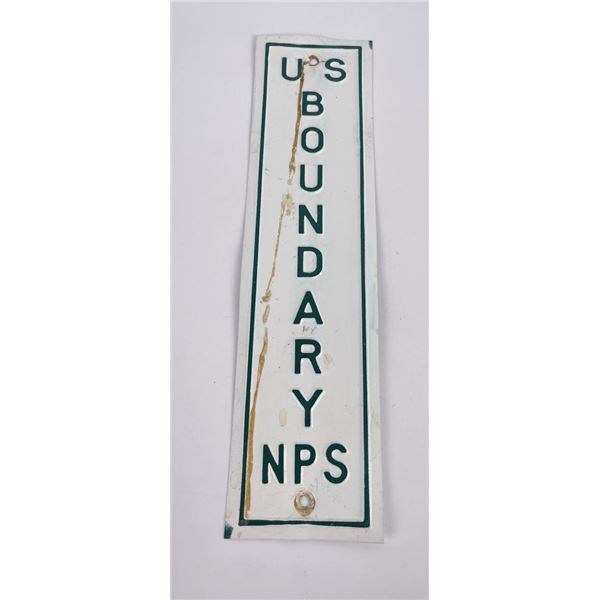 US National Parks Service Boundary Sign