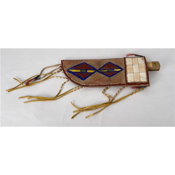 Montana Indian Made Parfleche Quill Knife Sheath