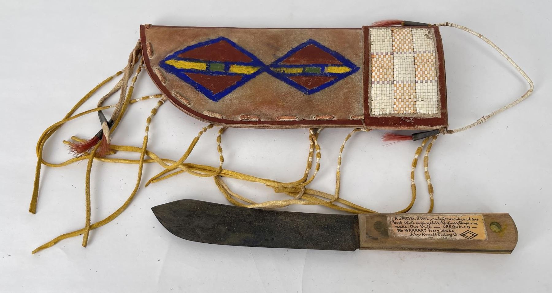 Montana Indian Made Parfleche Quill Knife Sheath