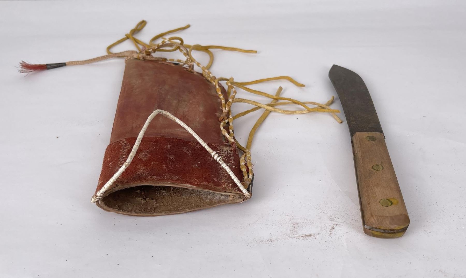 Montana Indian Made Parfleche Quill Knife Sheath