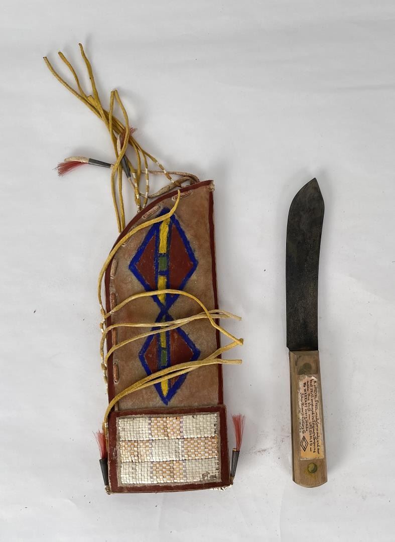 Montana Indian Made Parfleche Quill Knife Sheath