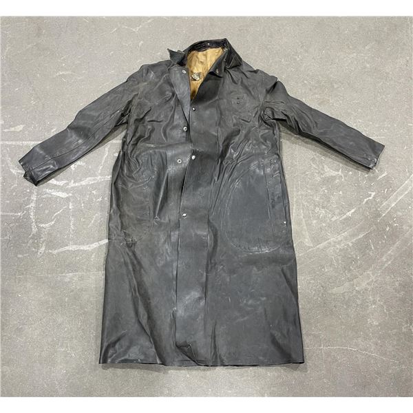 Antique Rubber Miners Fireman's Rain Jacket Coat