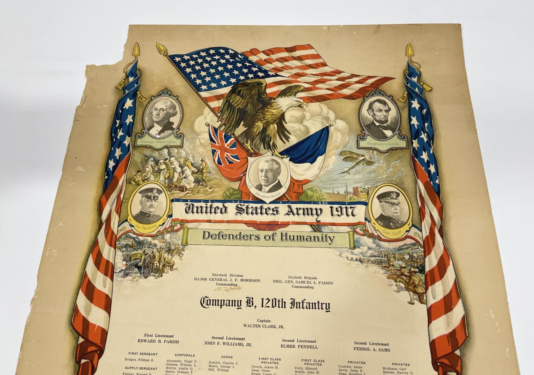 WW1 US Army 120th Infantry Roster