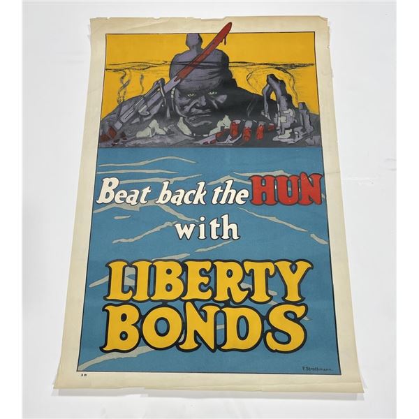 Beat Back the Hun with Liberty Bonds Poster WW1