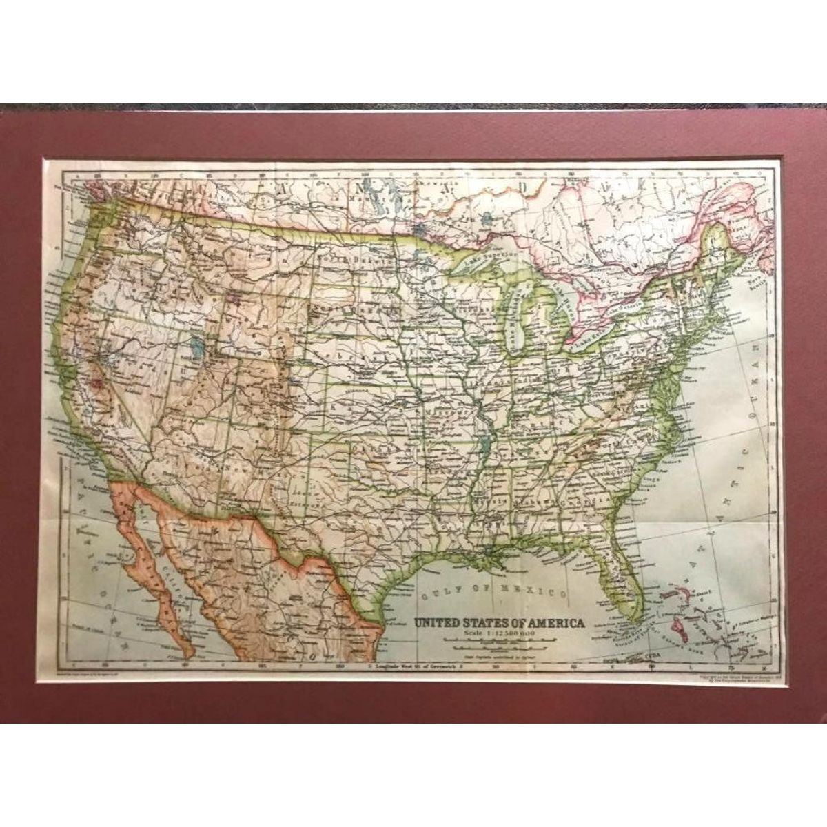 1910 United States Map