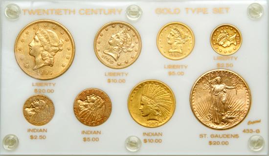 U.S. 8 piece Gold Type Set