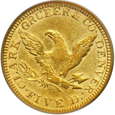 1861 Clark, Gruber & Co. (Denver, Colorado) $5