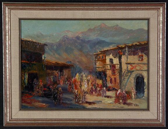 OIL ON CANVAS ILONA RITTLER STREET SCENE