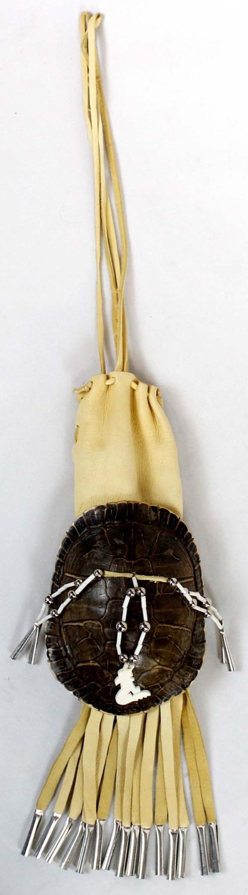 Native American Doeskin Turtle Shell Medicine Bag