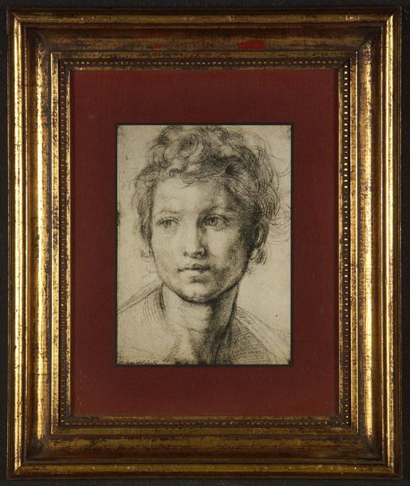 ANDREA DEL SARTO STUDY OF HEAD PRINT