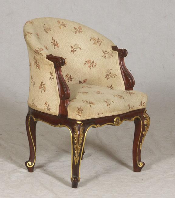 FRENCH ROCOCO BARREL BACK LADIES CHAIR