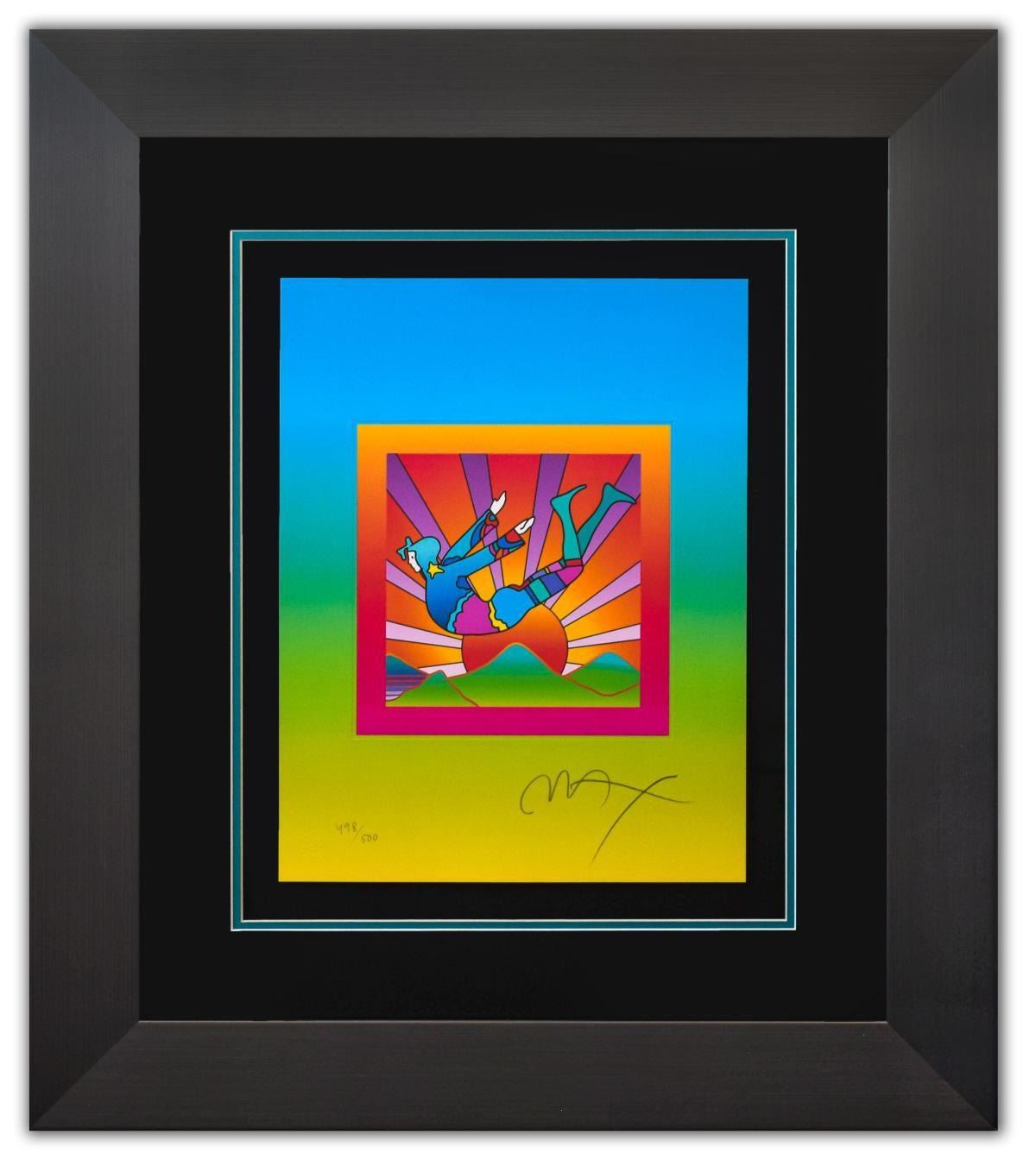 Peter Max- Original Lithograph "Cosmic Flyer with Sun on Blends Ver. II"