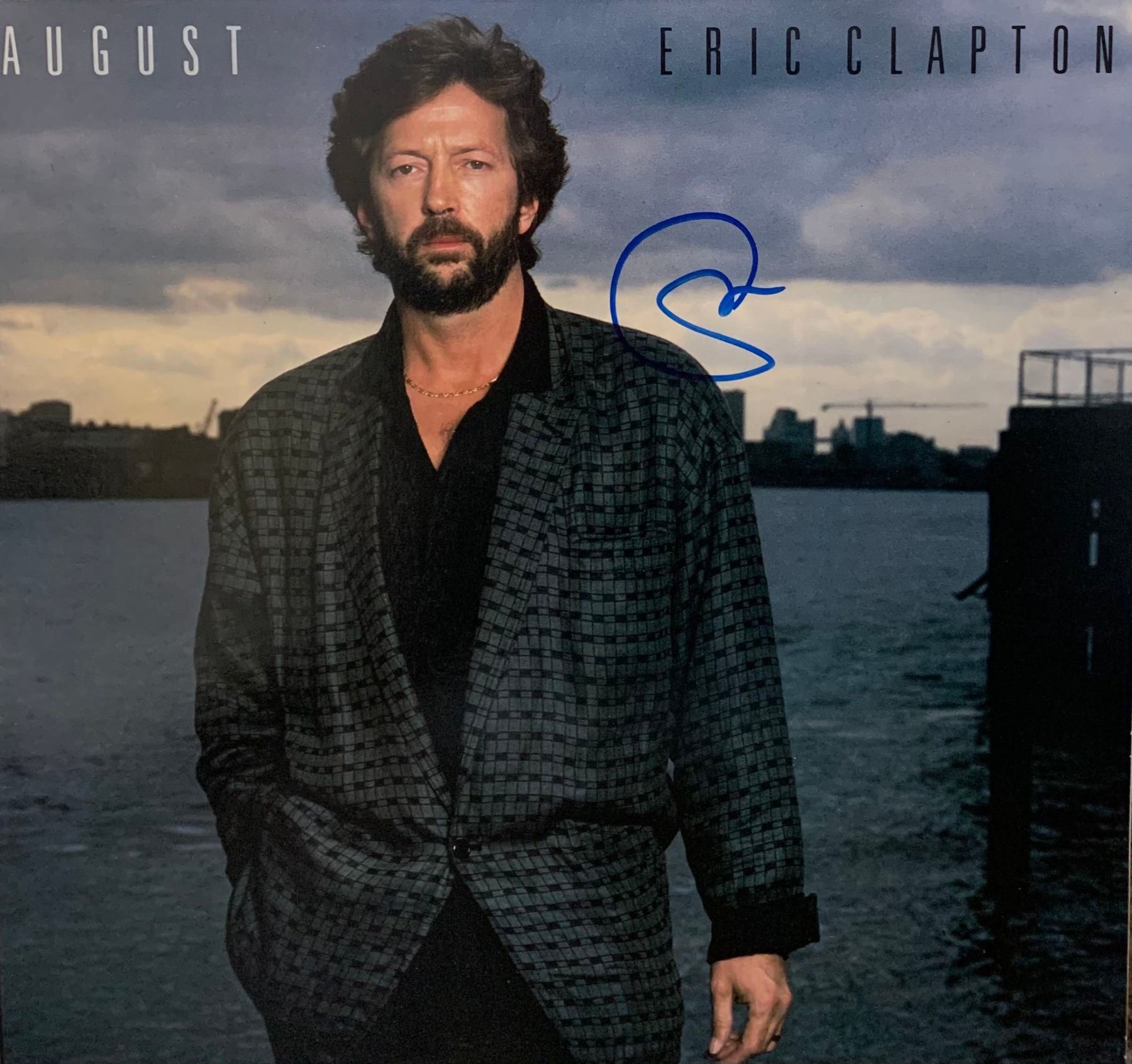 Signed Eric Clapton August Album Cover