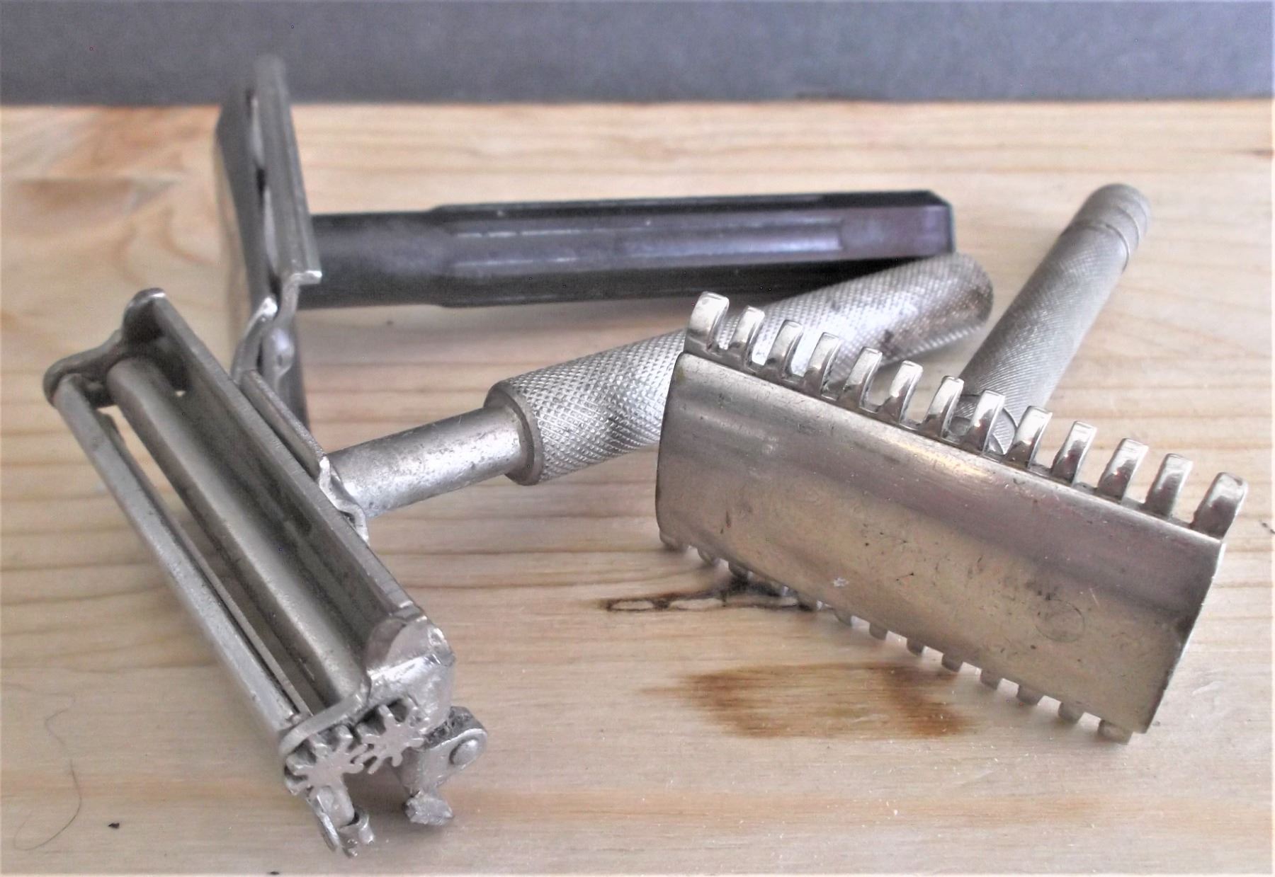 Three Vintage Safety Razors