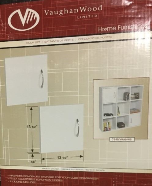Vaughn Wood TWO Doors for Cube Shelving