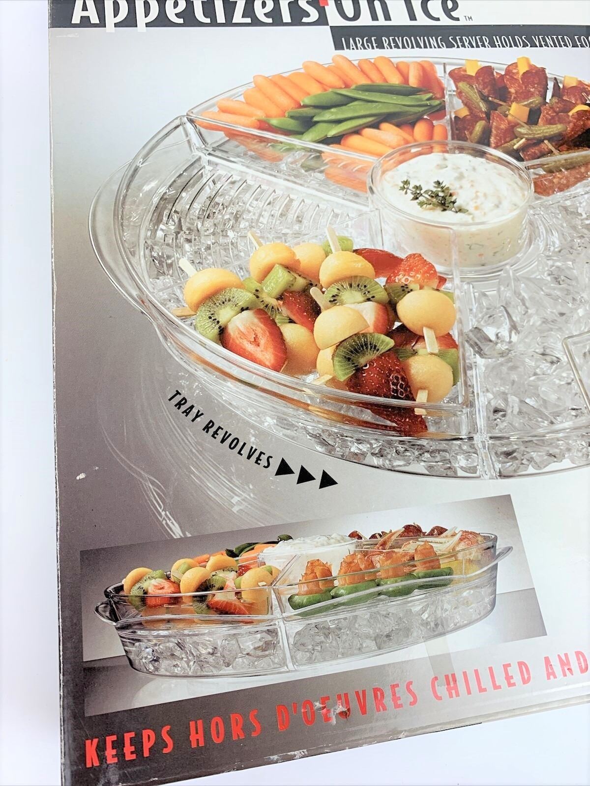 Prodyne Clear Plastic Appetizer Tray Large Revolving Server Holds Trays ...